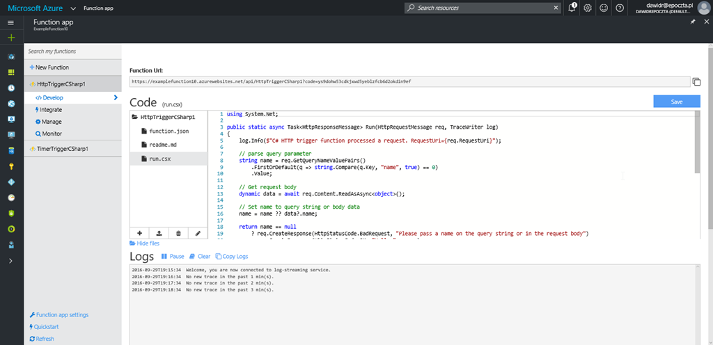 eidias - Technical blog for programmers and by programmers - Azure Functions